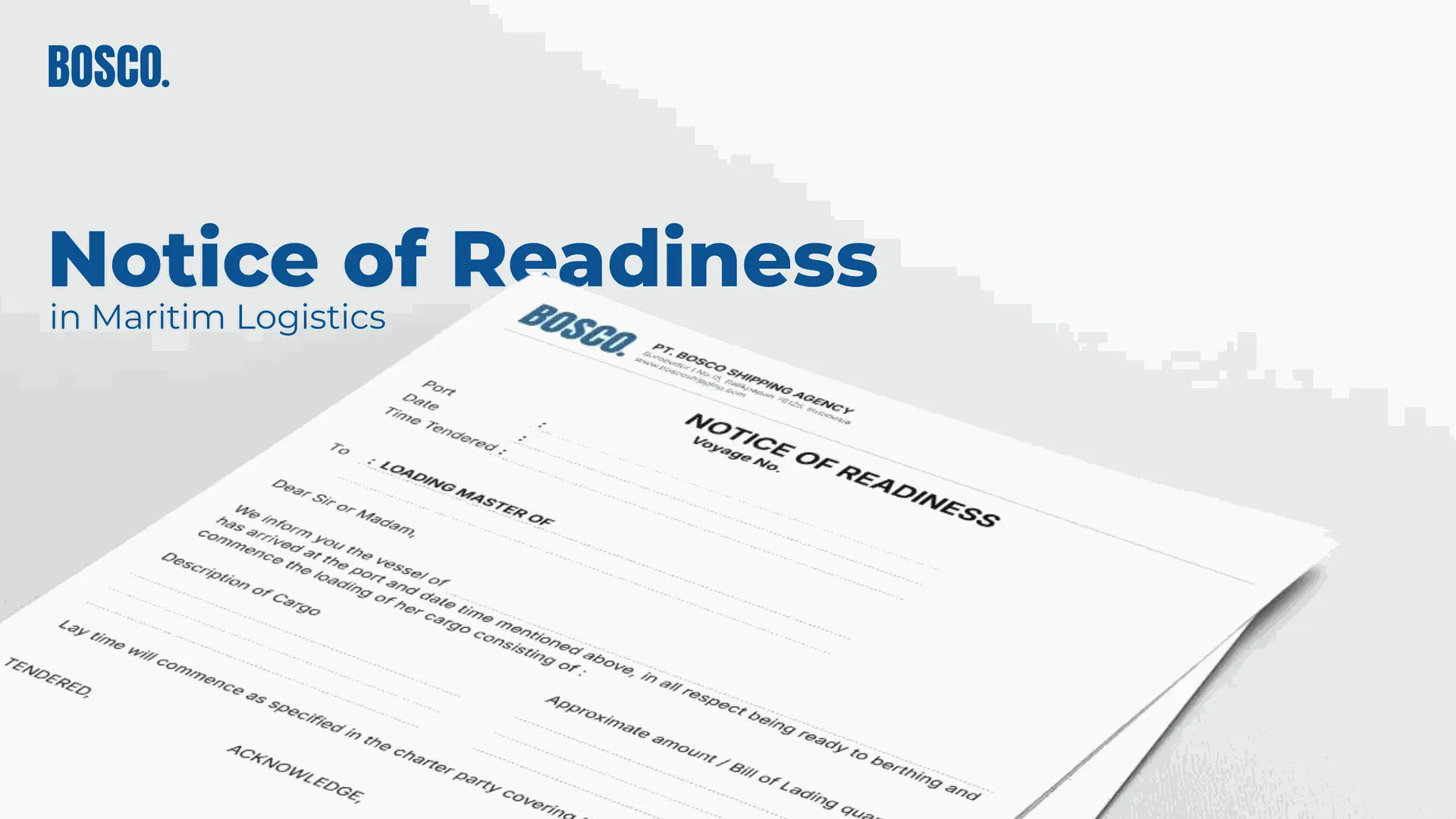 A Comprehensive Guide to Ship Notice of Readiness (NOR) in Maritime ...